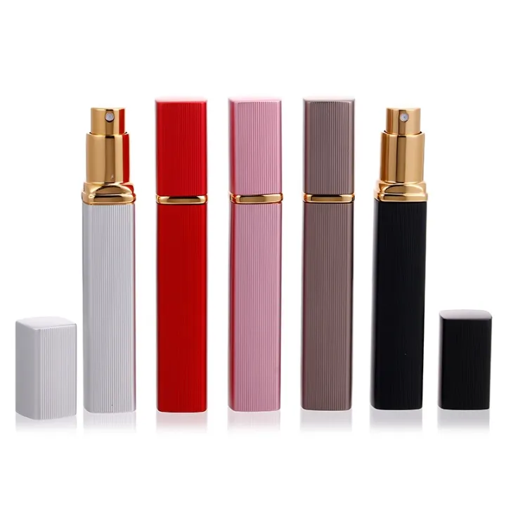 1pcs 6 color Metal Case Glass Tank Perfume Bottle Aluminum Nozzle Spray ...