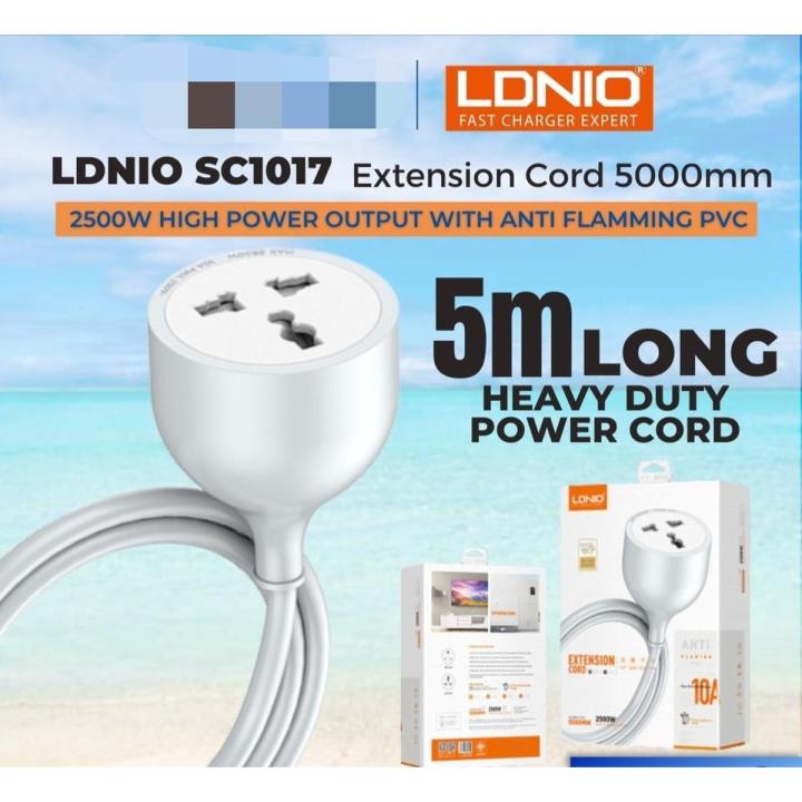 LDNIO SC1017 Heavy Duty Extension Cord 5 Meter Single Power Cord Anti ...