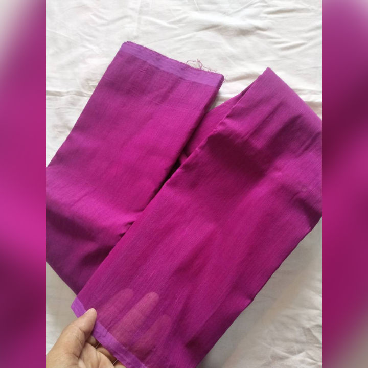 Half Silk Ek Colour Sharee | Daraz.com.bd