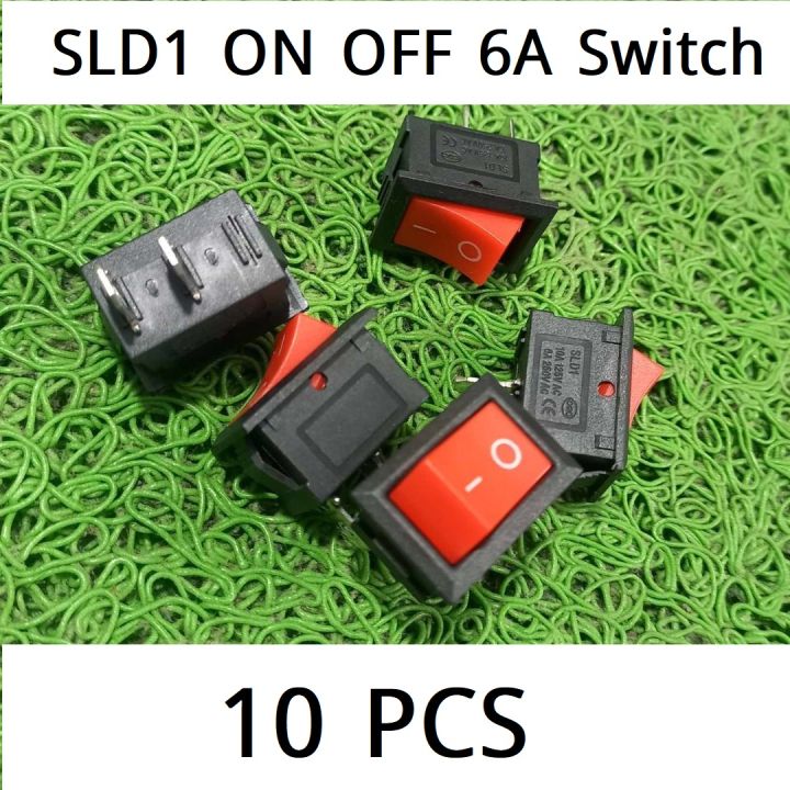 10Pcs - 6A 2Pin RED BLACK Color MICRO ON OFF Switch 2 Pin 6A 250VAC 2 ...