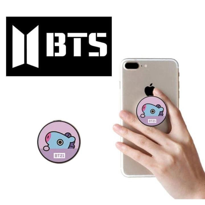 KPOP BTS BT21 Mobile Phone Pop Up Socket Grip Stand Finger Ring Holder ...