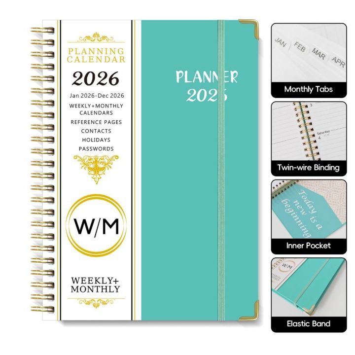 Easy To Use Yearly Schedule 2026 Planner Notebook A5 Size 365 Days ...