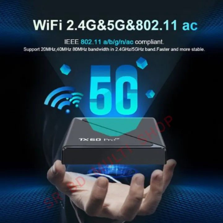 TX60 Pro 5G 14K ULTRA HD 16GB 256GB Android 16 Smart TV Box Voice ...