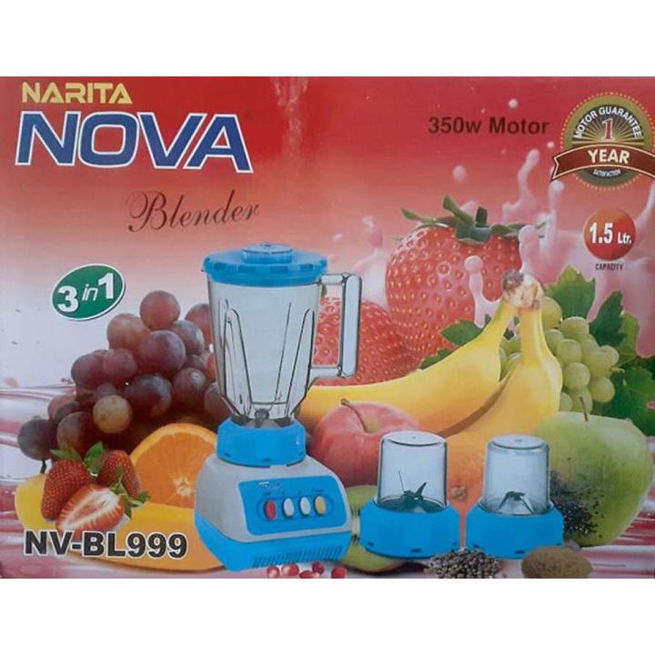 Nova Blender plus mixer grinder 300-350 watt 3 in 1 Mixed color ...