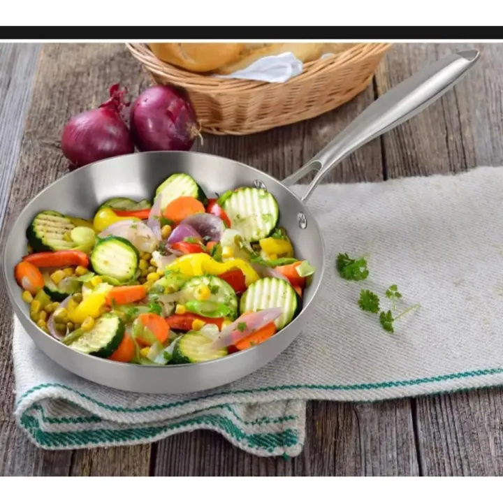 Unique Stainless Steel Fry Pan-28 cm | Daraz.com.bd