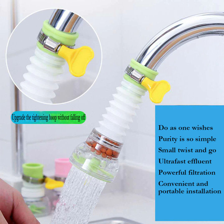 360 Rotation Kitchen Sink Faucet Extender Spouts Sprayers Shower Tap ...