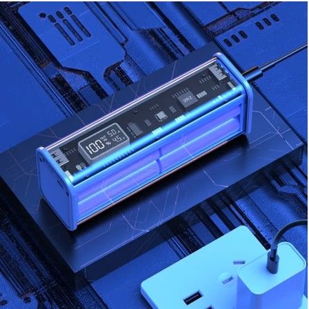 PD22.5W DIY Battery Charger Case Fast Charging Case for 8PCS 18650 ...