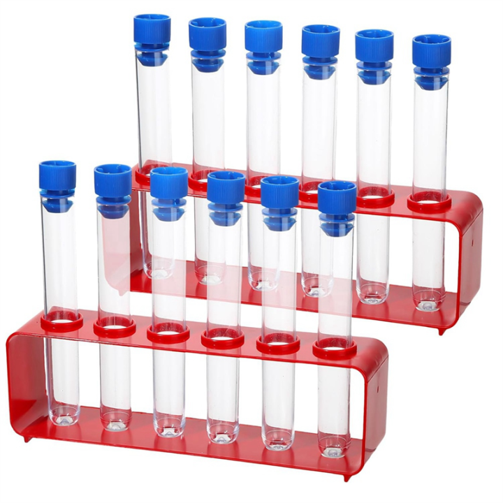 【big-discount】 1 Sets 15 X 100mm Plastic Test Tubes with Rack Test ...