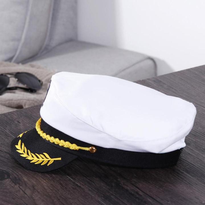 Cosplay Yacht Military Hats Boat Skipper SSailor Captain Costume Hat Adjustable Cap Navy Marine ...