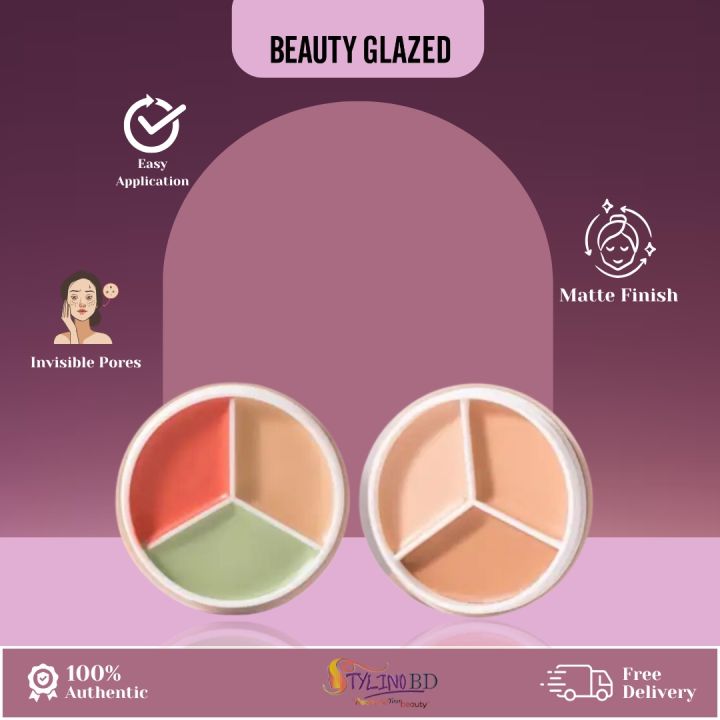 Beauty Glazed High Coverage Water-proof Long Lasting Lightweight 3color ...
