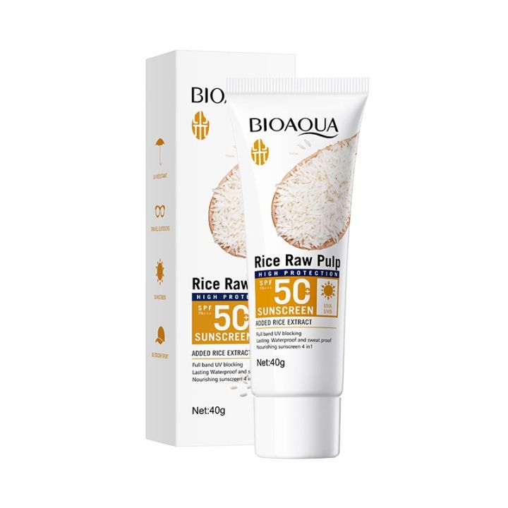 BIAQUA Rice Raw Pulp SPF 50+ PA+++ UVA UVB High Protection Sunscreen ...