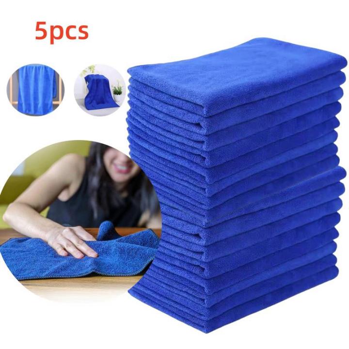 5Pcs Microfiber Towels Car Wash Drying Cloth Towel Household Cleaning ...