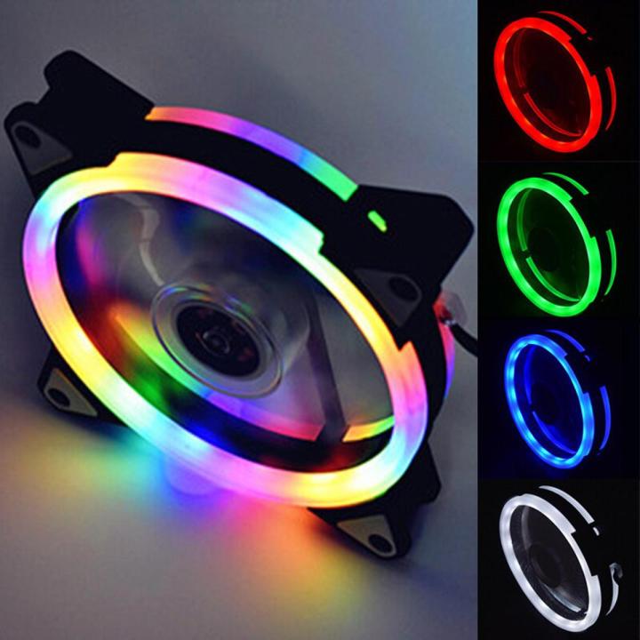 12cm RGB Cooling Fan LED Light PC 4Pin Quiet PC Case Chassis Fan Cooler ...