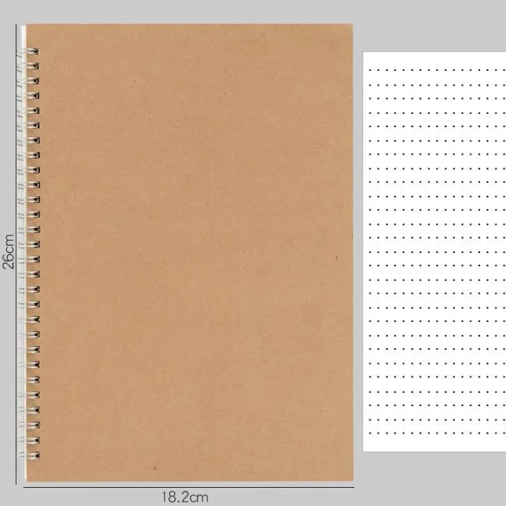 A4/A5/A6 Coil Notebook Lined Dots Blank Grid Paper Journal Book For ...