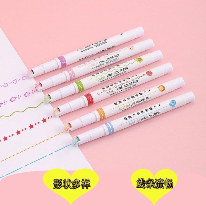 Pattern Outline Pen Curve Pen Notebook Fluorescent Marker Wavy Linear ...