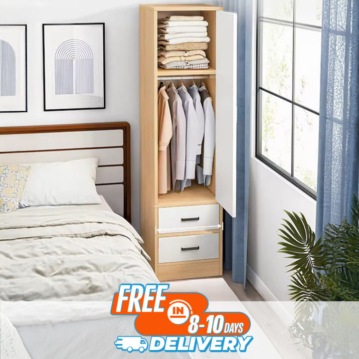 Beige and White 1 Door Almira with extra 2 Secure drawer, Partex MDF ...