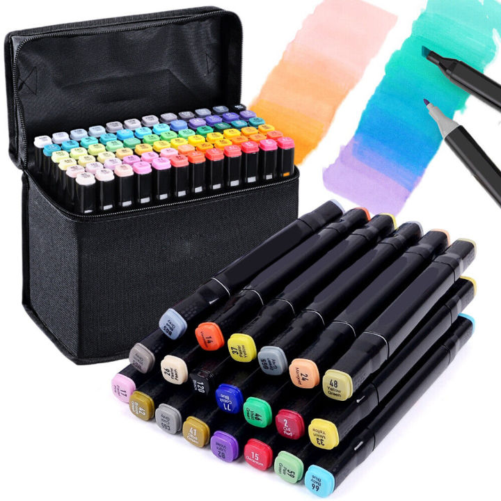 Art Markers Set Dual Headed Artist Sketch Oily Alcoholl Based Markers Pen 30 Daraz .bd