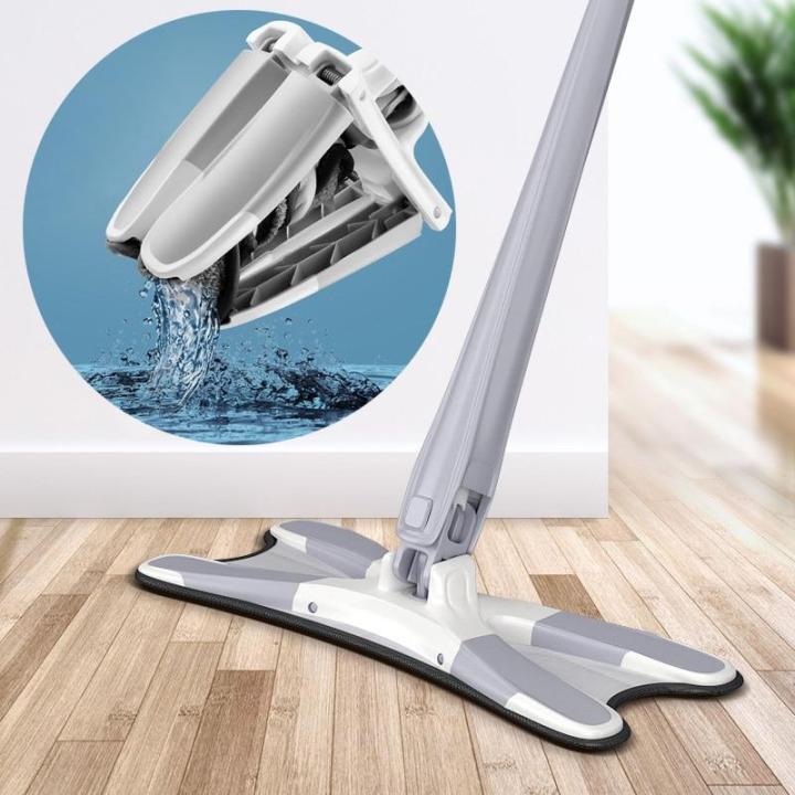 X Type Flat Floor Mop ,Easy Squeeze Mop, Self Wringing Flat Mop, Hand ...