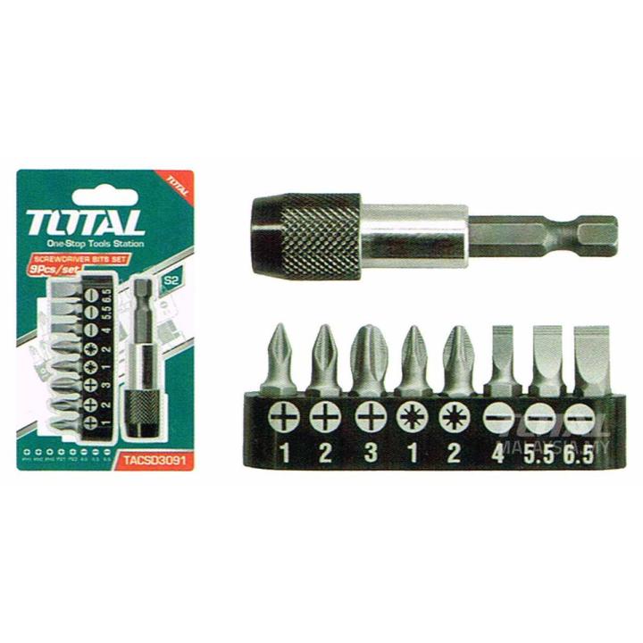 9 Pcs screwdriver bits set TOTAL-TACSD3091 | Daraz.com.bd