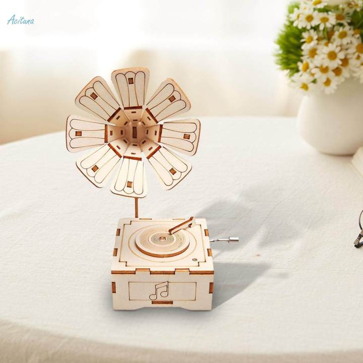 Music Box Gramophone Toys for Friends Mechanical Model Build Table ...