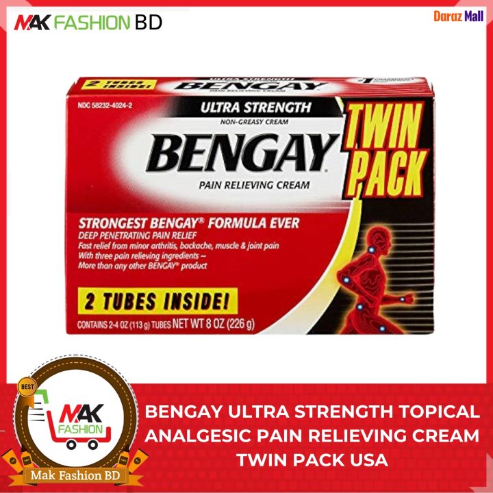 Bengay Ultra Strength Topical Analgesic Pain Relieving Cream Twin Pack ...