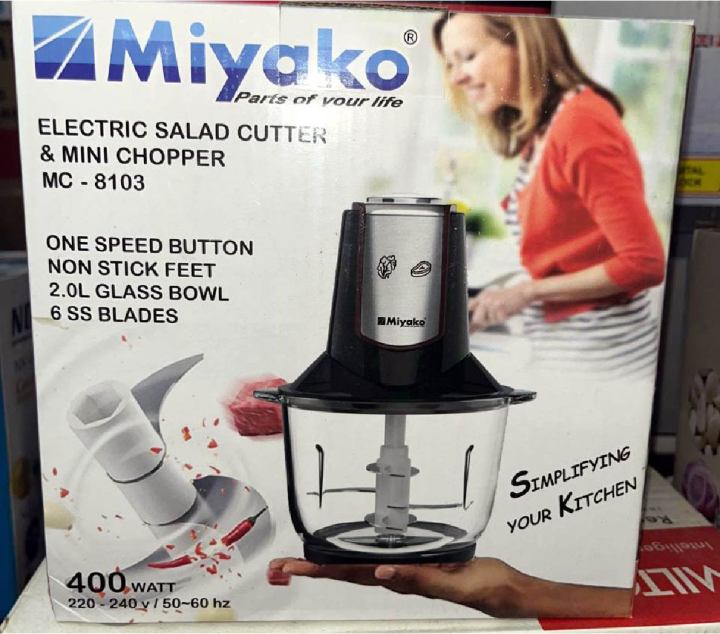 Miyako Electric Salad Cuttur & Mini Chopper | MC-8103 | 400 Watt ...