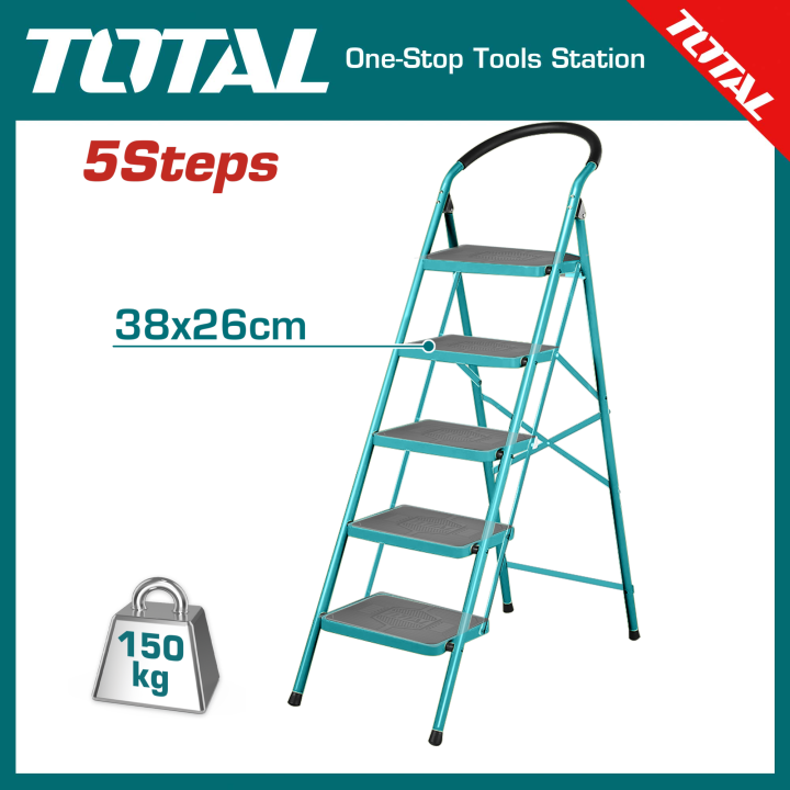 TOTAL Steel Ladder 5 Steps Max Load - 150Kg THLAD09051 | Daraz.com.bd