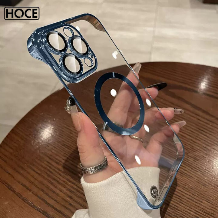 HOCE Luxury Plating Frameless Magnetic Phone Cases For iPhone 17 16 15 ...