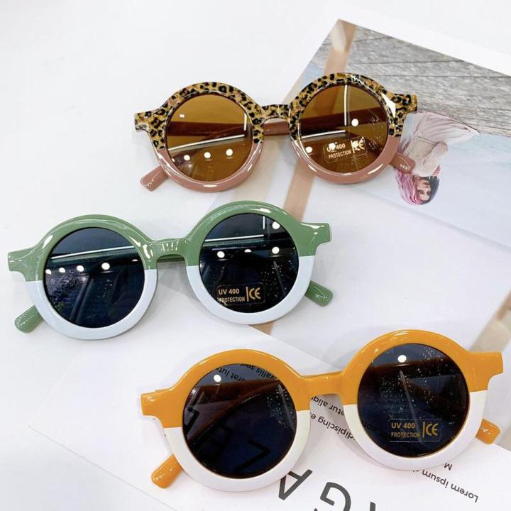 HKNA 2022 Round Kids Sunglasses Cute Children Goggle Anti-UV Fashion ...