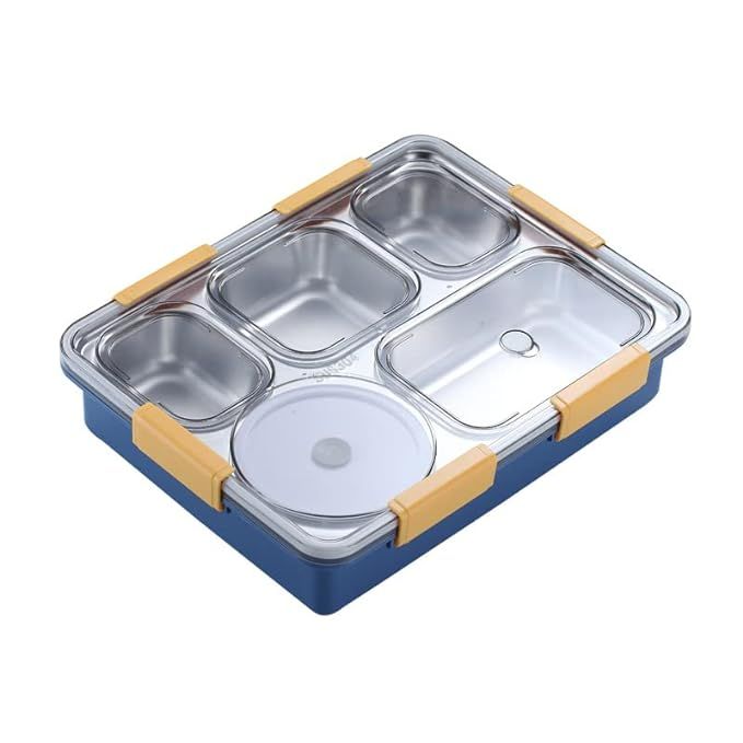 PURAM 5 Section Stainless Steel Lunch Boxes for Office Men, Lunch Box ...