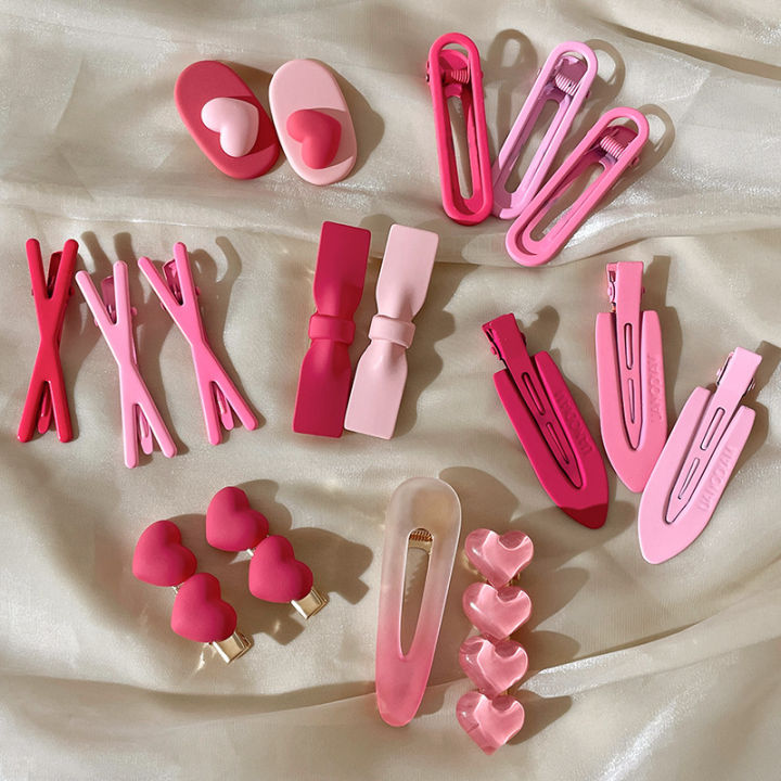 Women's Pink Korean Style Hair Clip, Exclusive Side Clip Fashionable ...