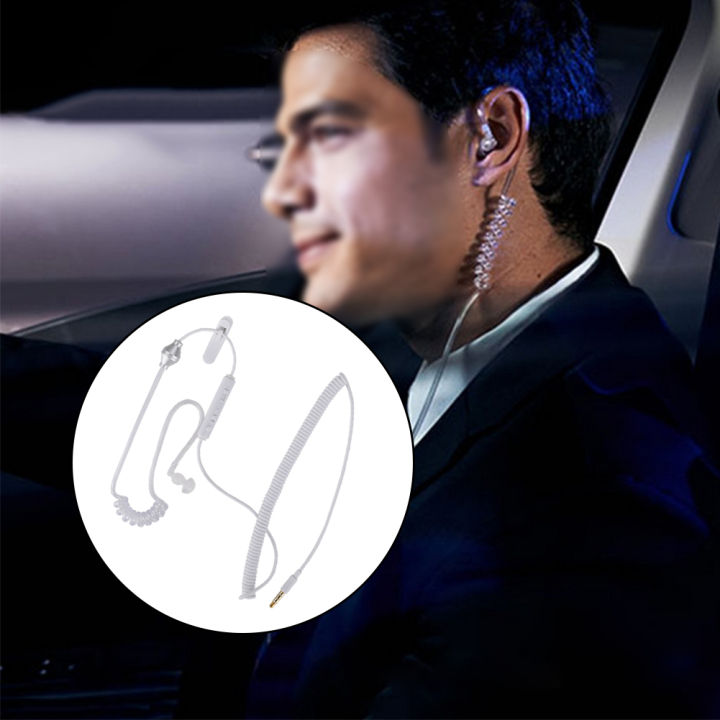 3.5MM Anti-Radiation Earpiece Air Tube Earphone Unilateral Reel Mini ...