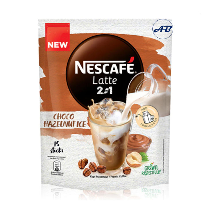 Nescafe Latte 2 in 1 Choco Hazelnut Ice 15 Sticks coffee (15 X 11g ...