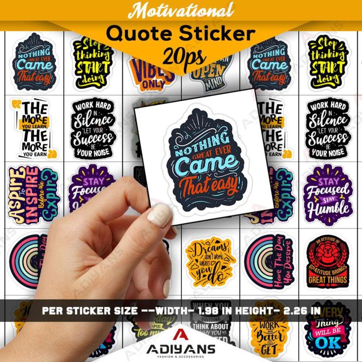 Motivational Quote Sticker Pack High Quality Sticker Pack 20 ps | Daraz ...
