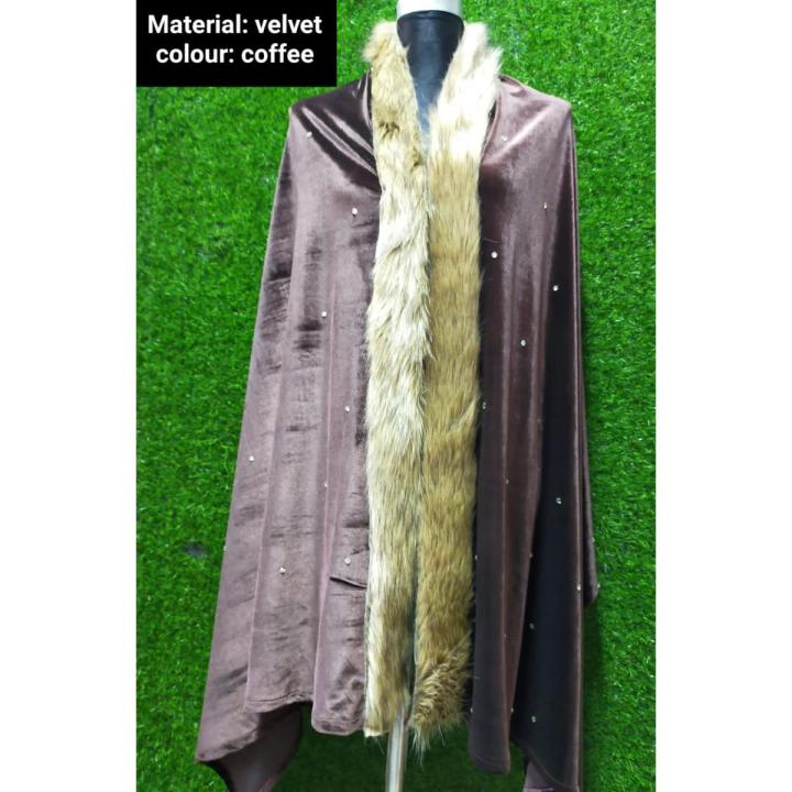 Velvet Shawls For Women Fabric With Stone Work | Daraz.com.bd