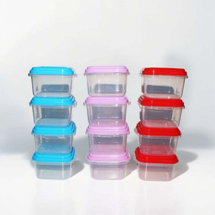 Square Shaped Plastic Mini Box 12 Pieces- 120ml | Daraz.com.bd