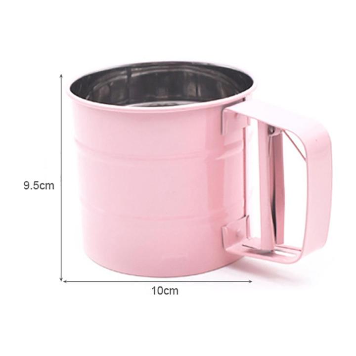 Handheld Stainless Steel Powder Flour Sieve Cup Mesh Strainer Kitchen ...