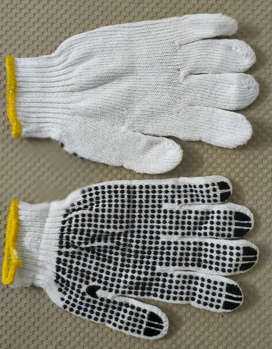 Cotton Dotted Hand Gloves Color-Black (5 Pair) - Gloves | Daraz.com.bd