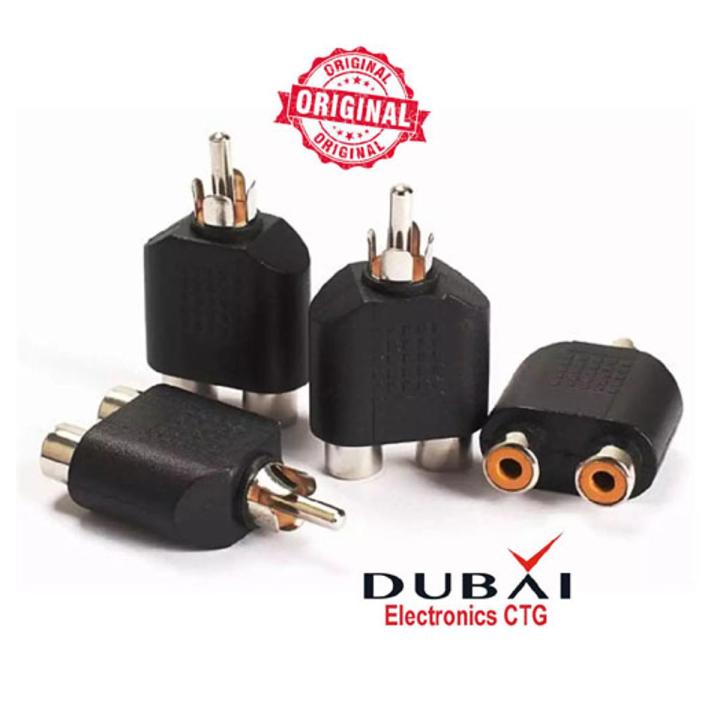 1 RCA Male to 2 RCA Female Adapter Connector, RCA Y Splitter Audio ...
