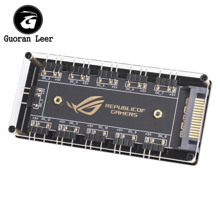 Connector 1 To 10 Port ARGB Splitter Hub 5V 3Pin ARGB Case Fan Hub With ...