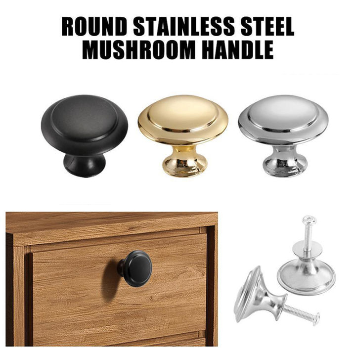 Single Hole Stainless Steel Mushroom Head Cabinet Drawer Door Handle ...