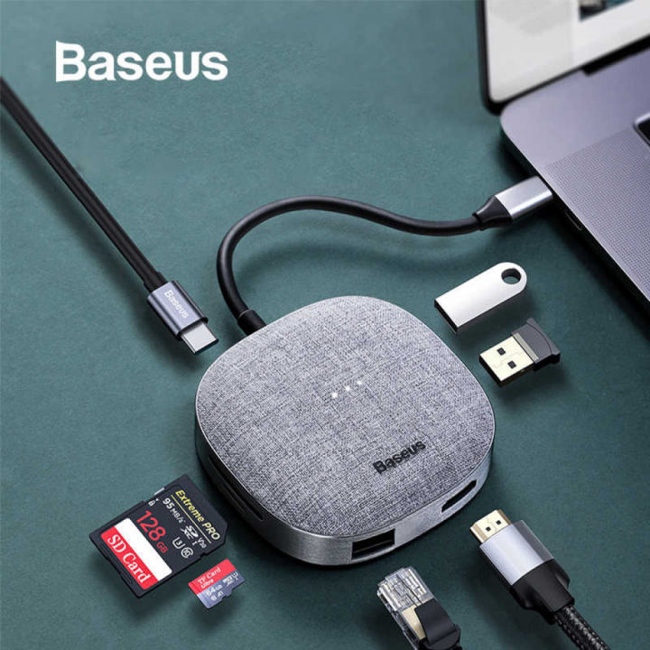 Baseus Fabric Series 7in1 Type C Multifunctional Hub Adapter | Daraz.com.bd