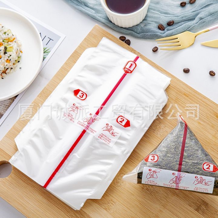 100pcs Triangular Rice Ball Packaging Bag Nori Seaweed Onigiri Sushi ...
