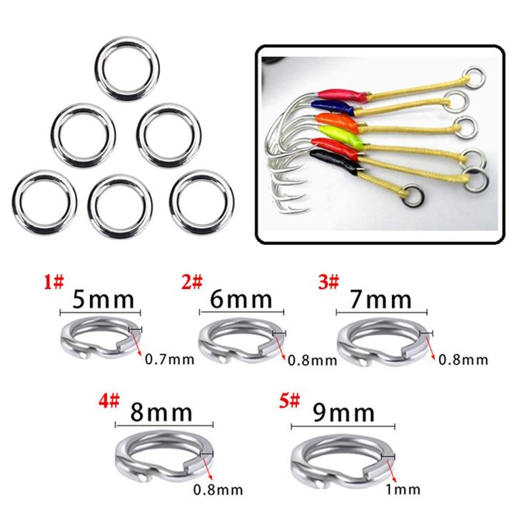 50Pcs Fishing Rings Stainless Steel Split Rings Solid Ring Lure ...