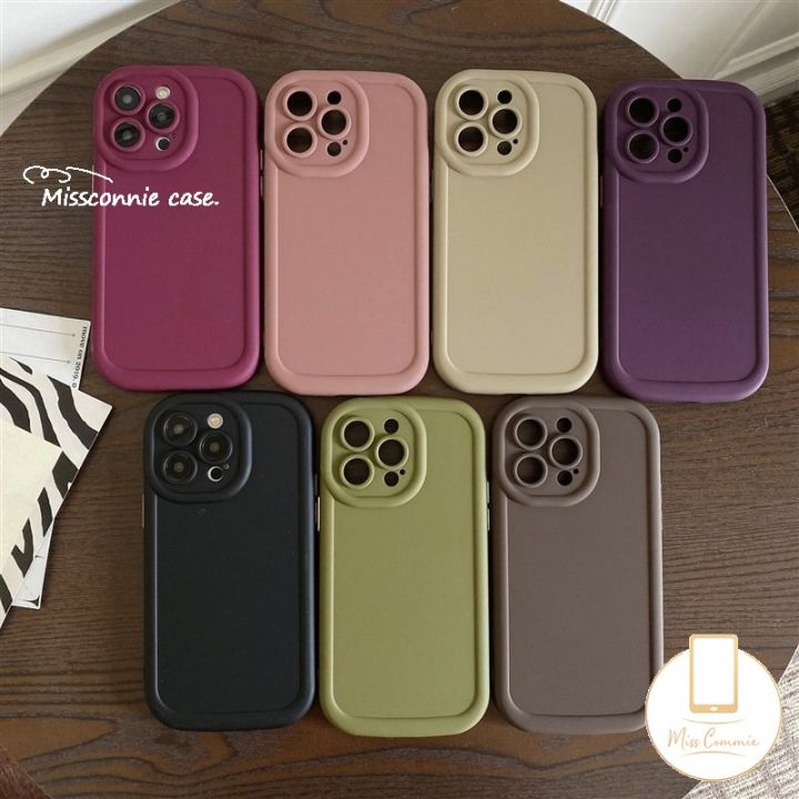 MissConnie Korean Cream Puffs Simple Solid Color Phone Case Compatible ...