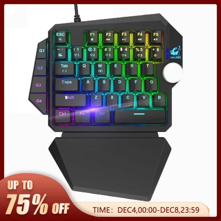 K5 Single-Handed Mechanical Gaming Keyboard RGB Ergonomic Multimedia ...