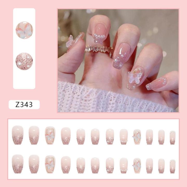 24 Pcs Fake Nails Box For Women Liquid Glue - Fake Nails | Daraz.com.bd