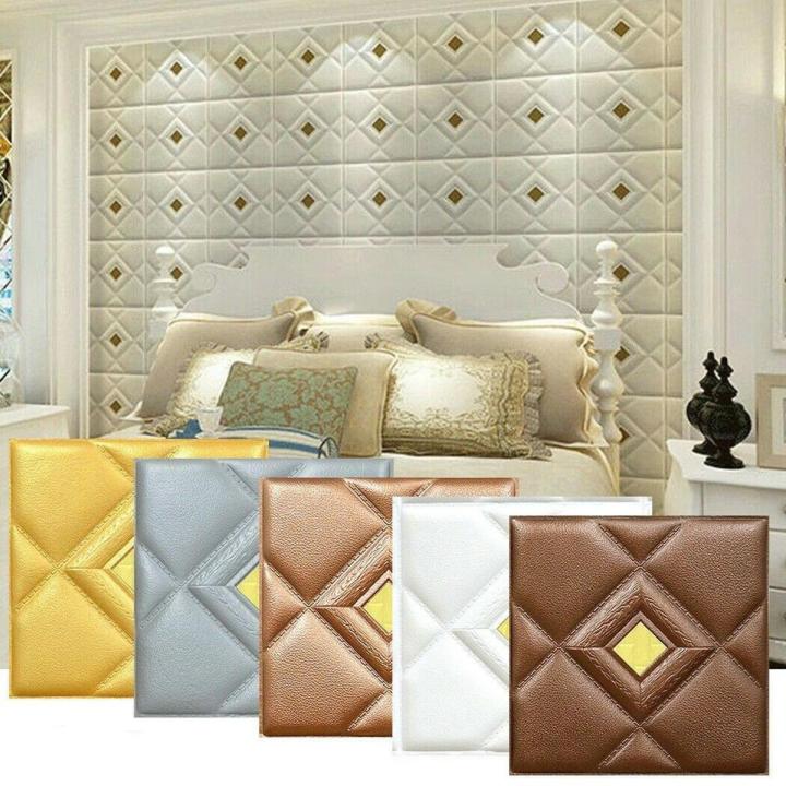 30x30Cm Vintage 3D XPE Foam Wall Stickers Retro European Self-adhesive ...