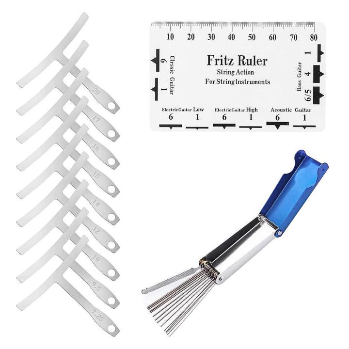 Harmony 9Pcs Understring Radius Gauge + String Action Ruler Gauge Tool ...