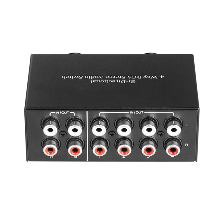 4 Way Bi-Directional Left and Right Channel Audio Switch 2 in 4 Out or ...